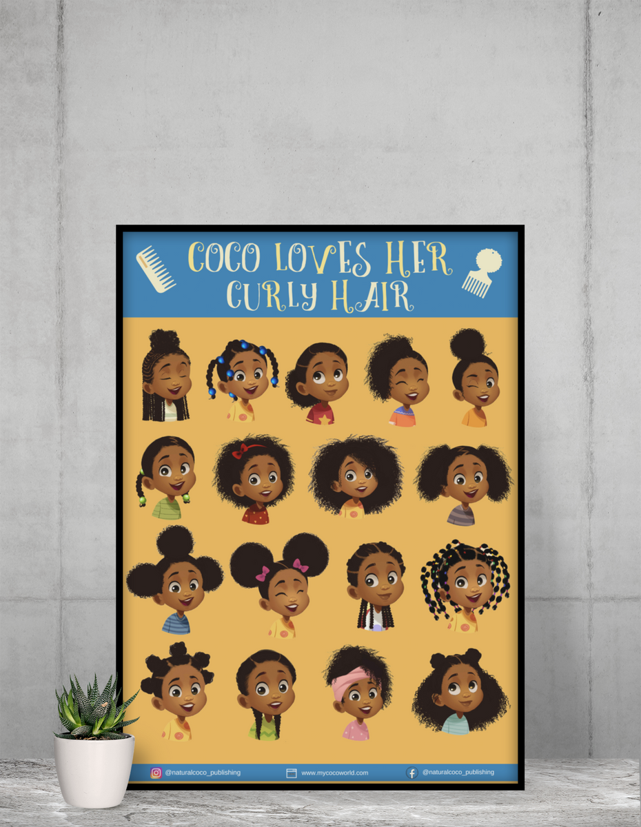 Coco Loves Her Curly Hair A2 Wall Poster – MyCocoWorld